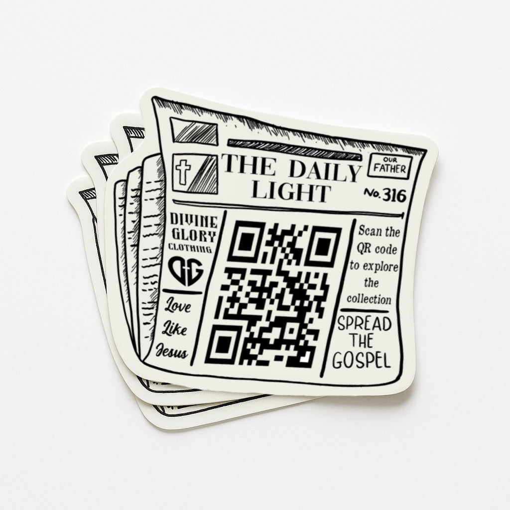 Newspaper QR Code Sticker – Divine Glory